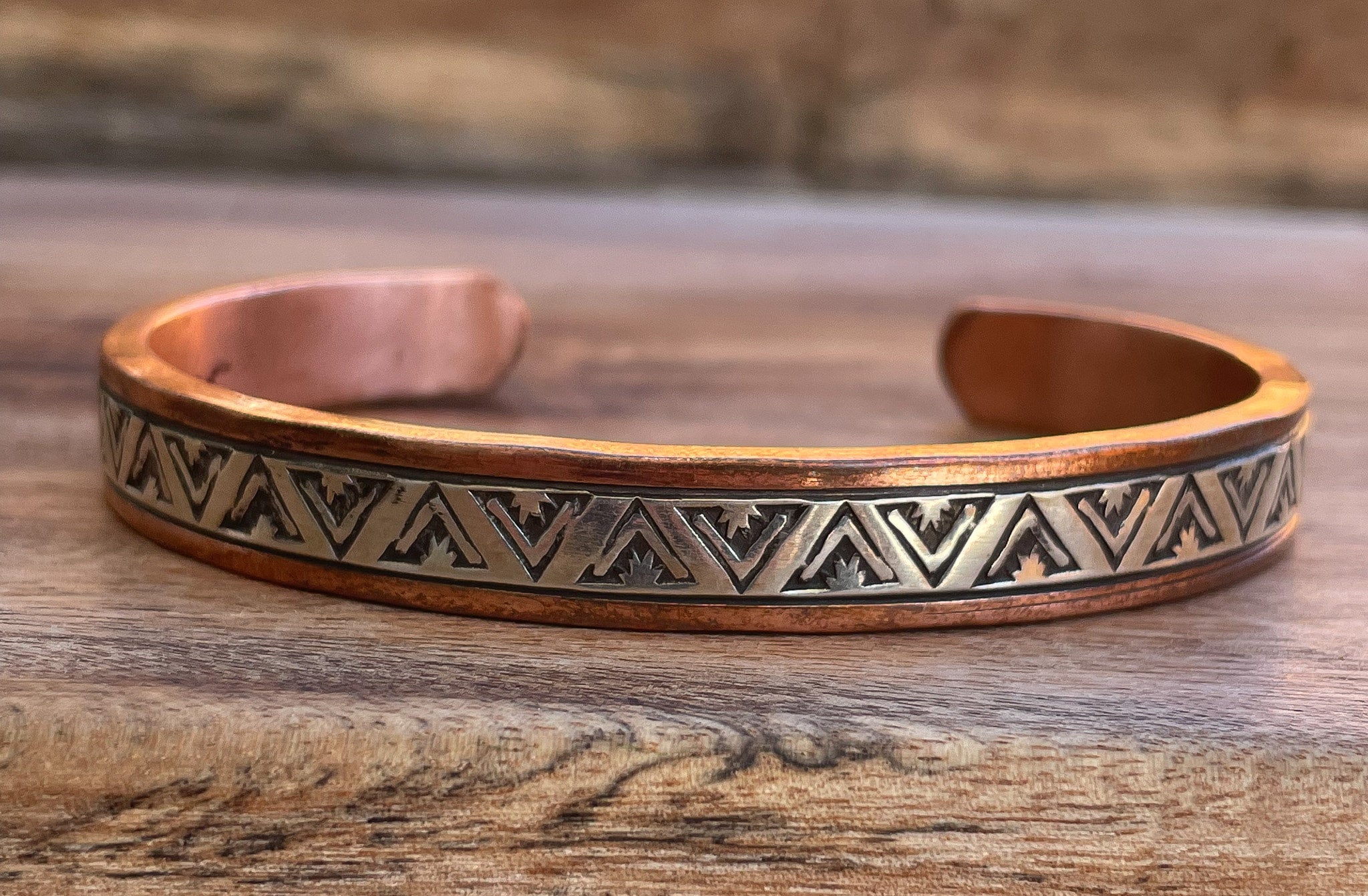 Copper and Silver Bracelet | Jackson Custom Leather