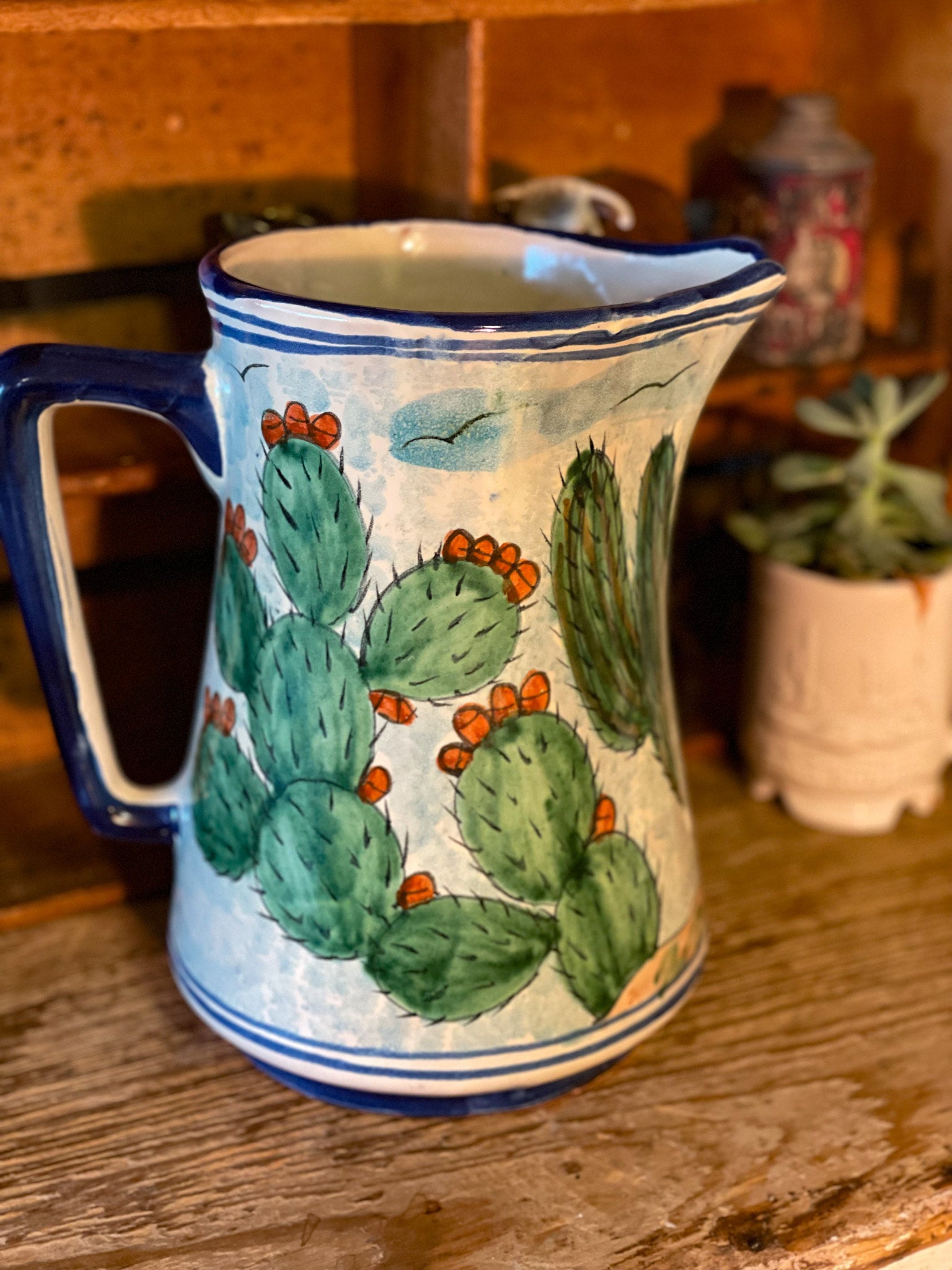 Prickly Pear Cactus Pitcher | Jackson Custom Leather